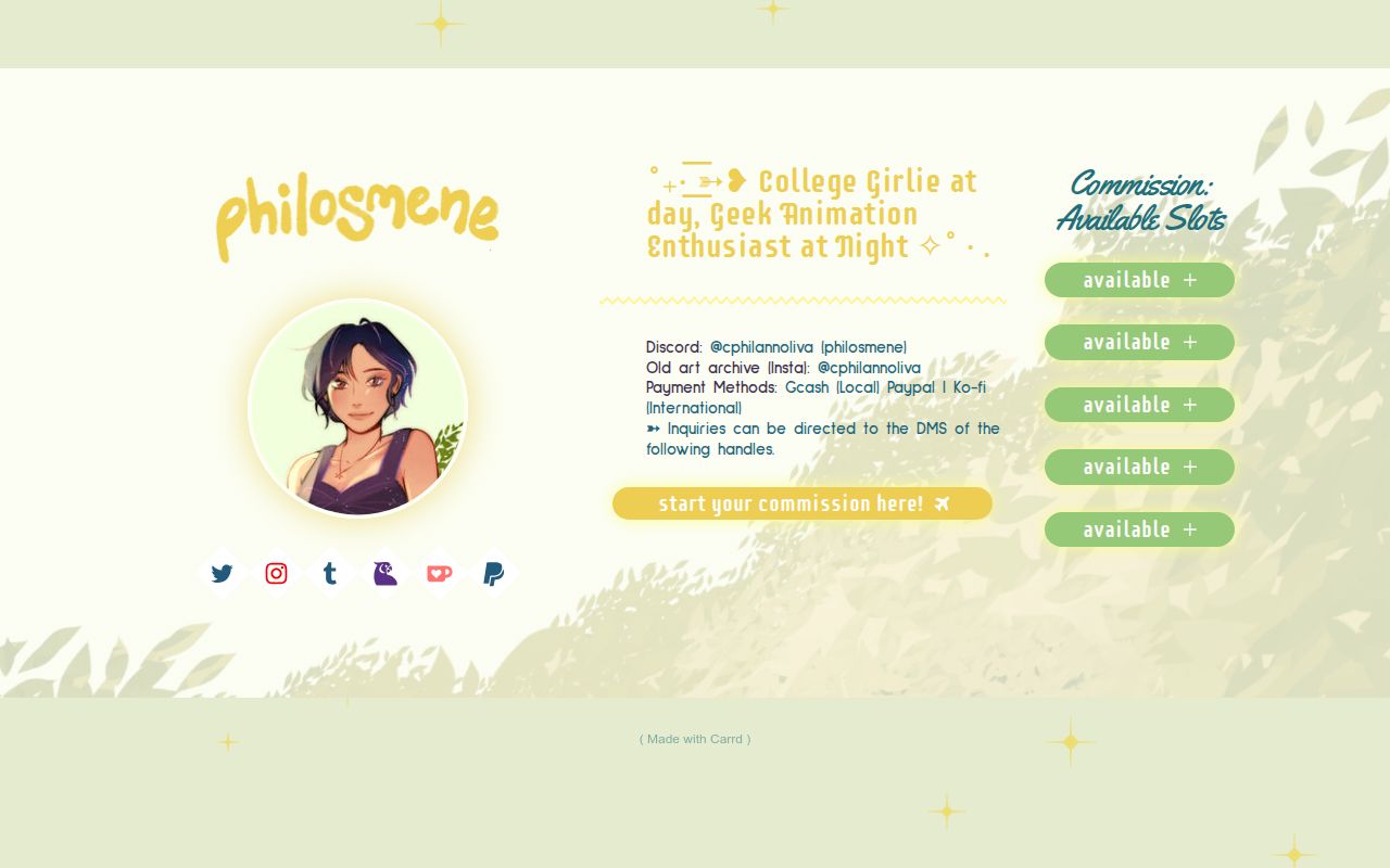 philosmene's commissions!